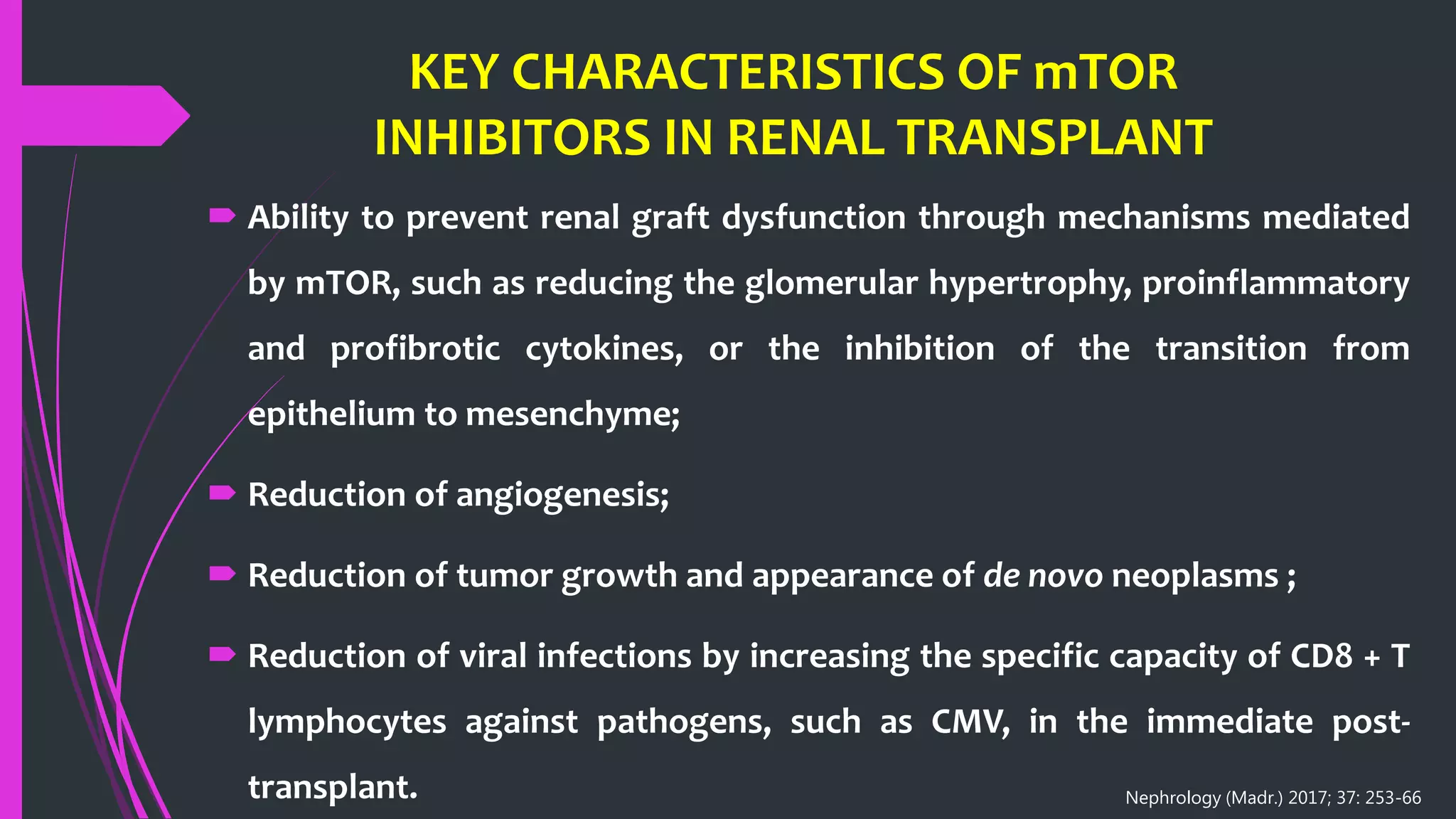 Mtor inhibitors in renal transplant | PPTX