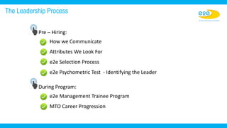 e2e - Management Trainee Program | PPTX