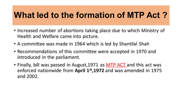 MTP Act (B.pharm- 5th Sem) | PDF | Pregnancy | Reproductive Health