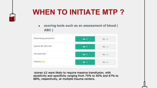 Massive Transfusion Protocol ( MTP ) HOW AND WHY ? | PPT