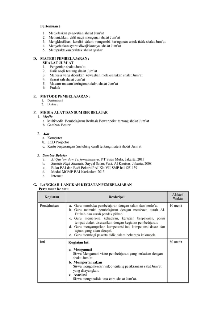 Micro Teaching - Contoh RPP Kurikulum 2013 | DOCX