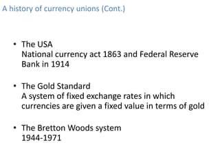Currency unions for south east asia | PPT