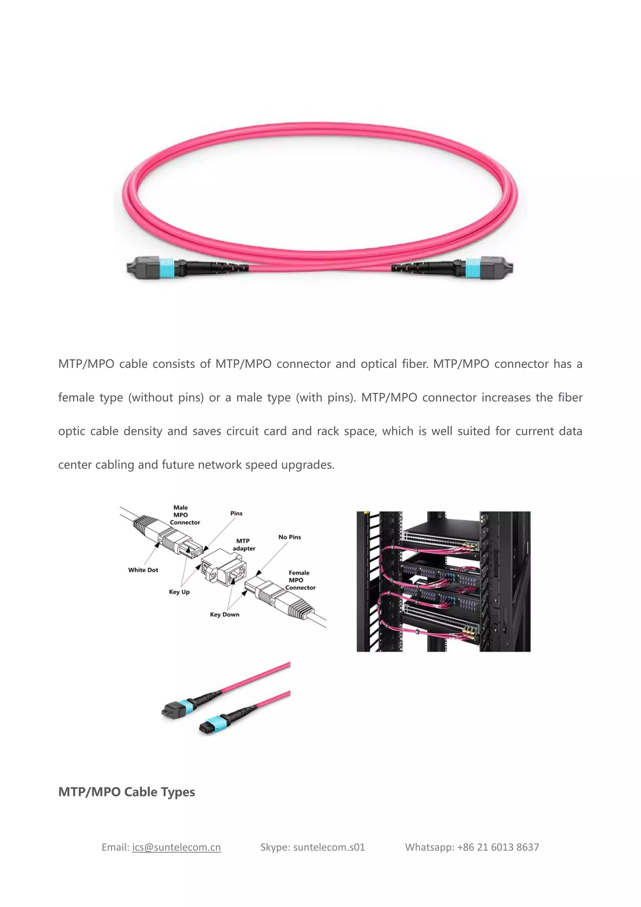 MTP/MPO Fiber Optic Cable：Types and Their Applications | PDF
