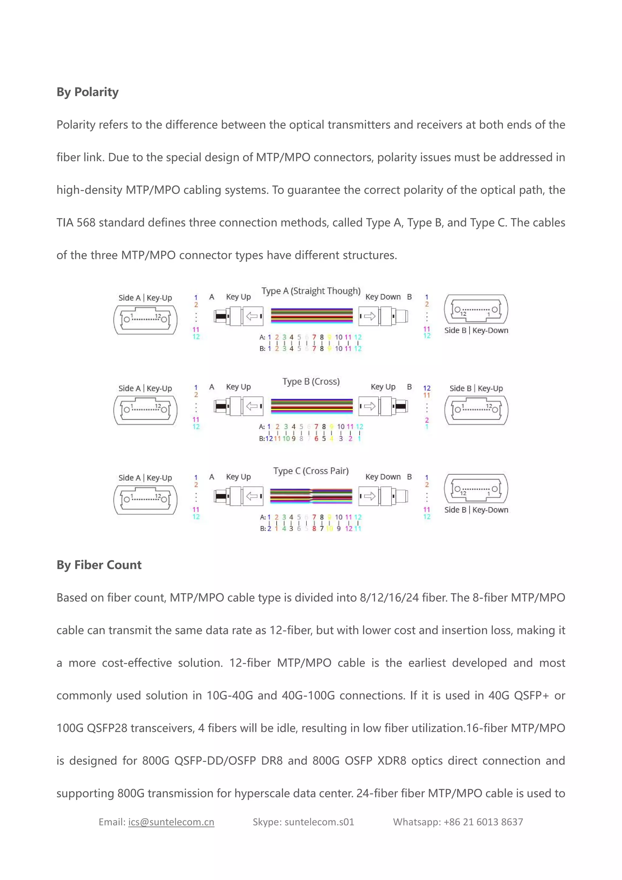MTP/MPO Fiber Optic Cable：Types and Their Applications | PDF