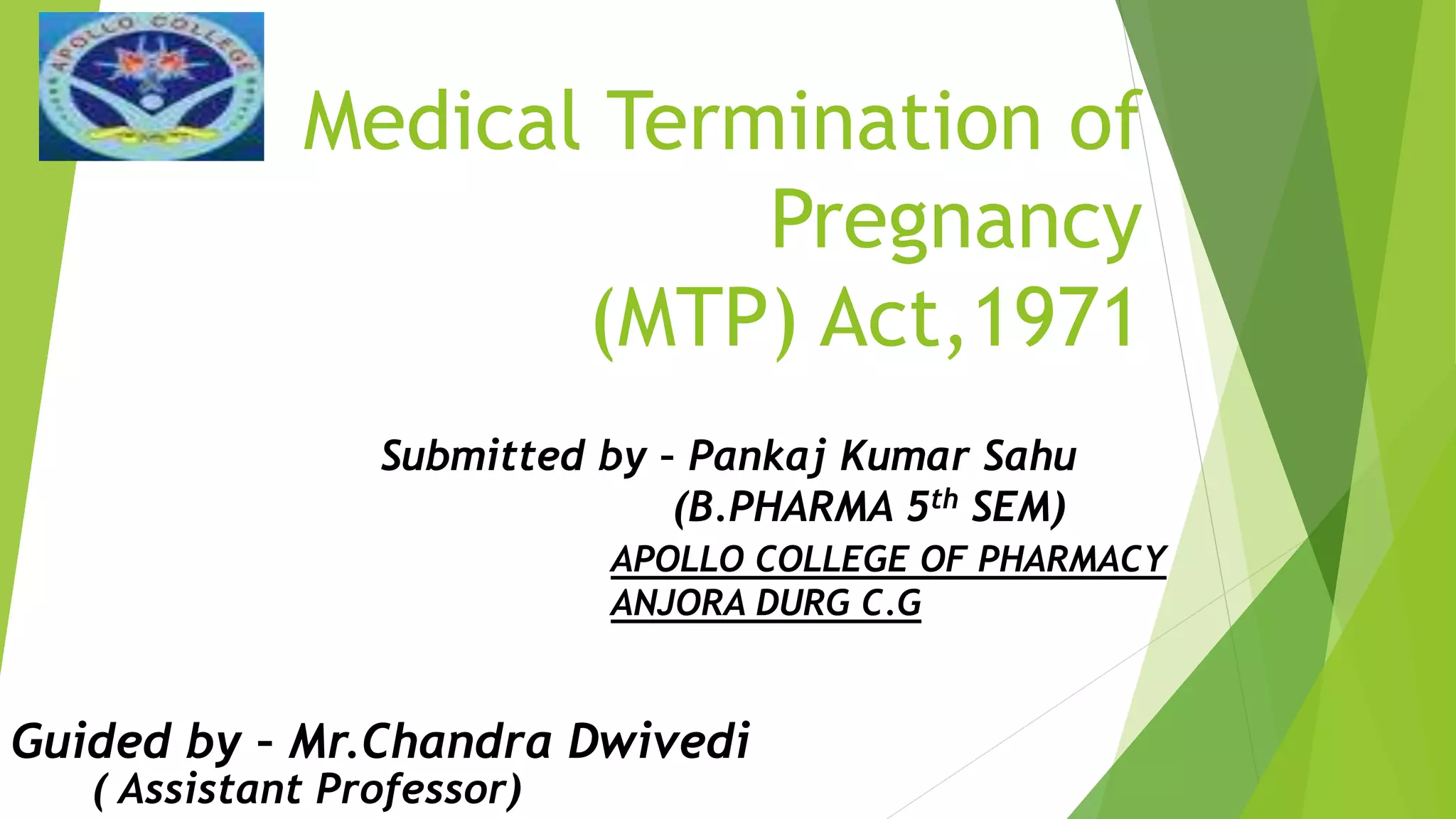 Medical Termination Of Pregnancy (MTP) | PPTX