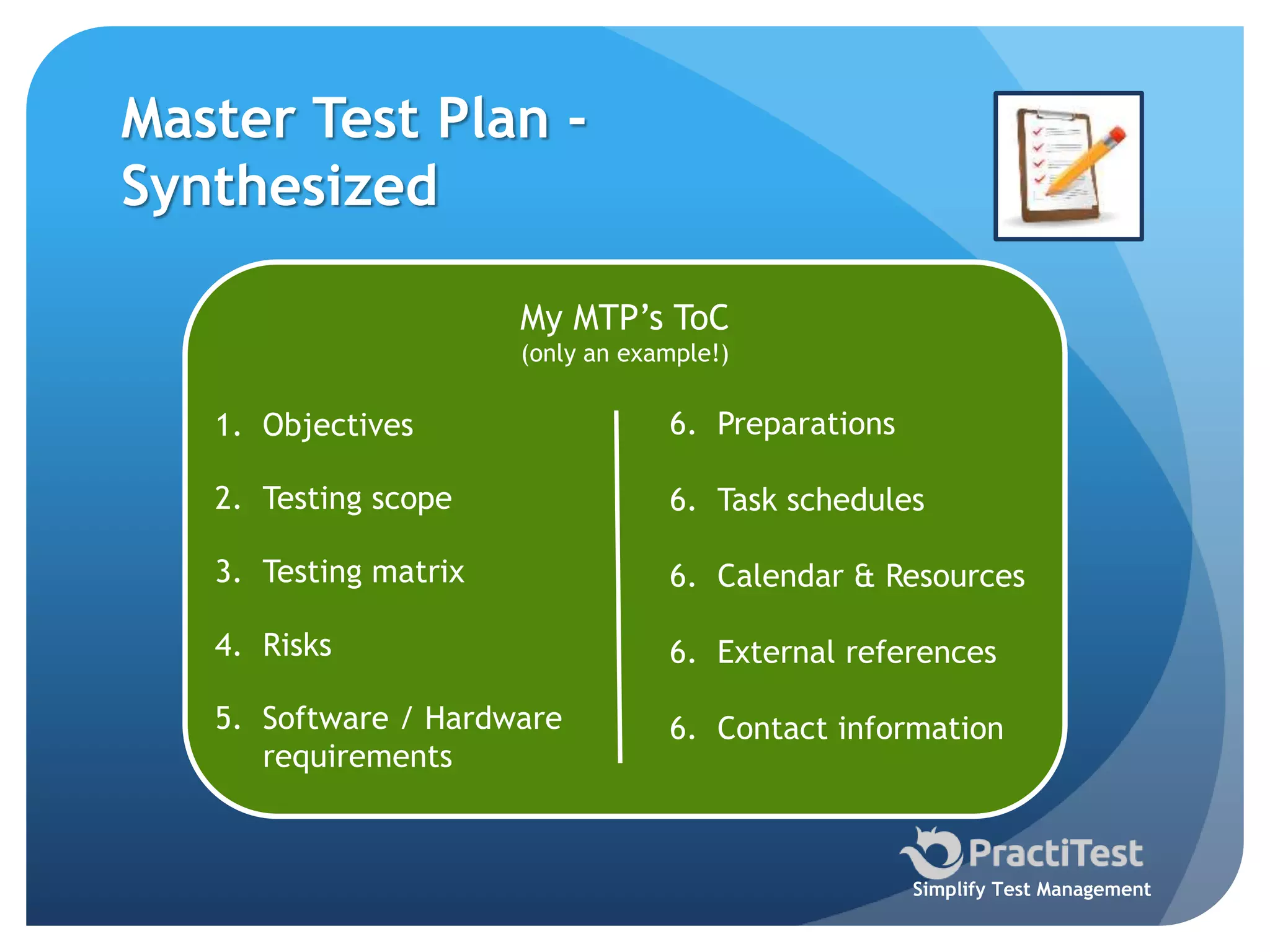How to create a 'Master Test Plan' | PPTX