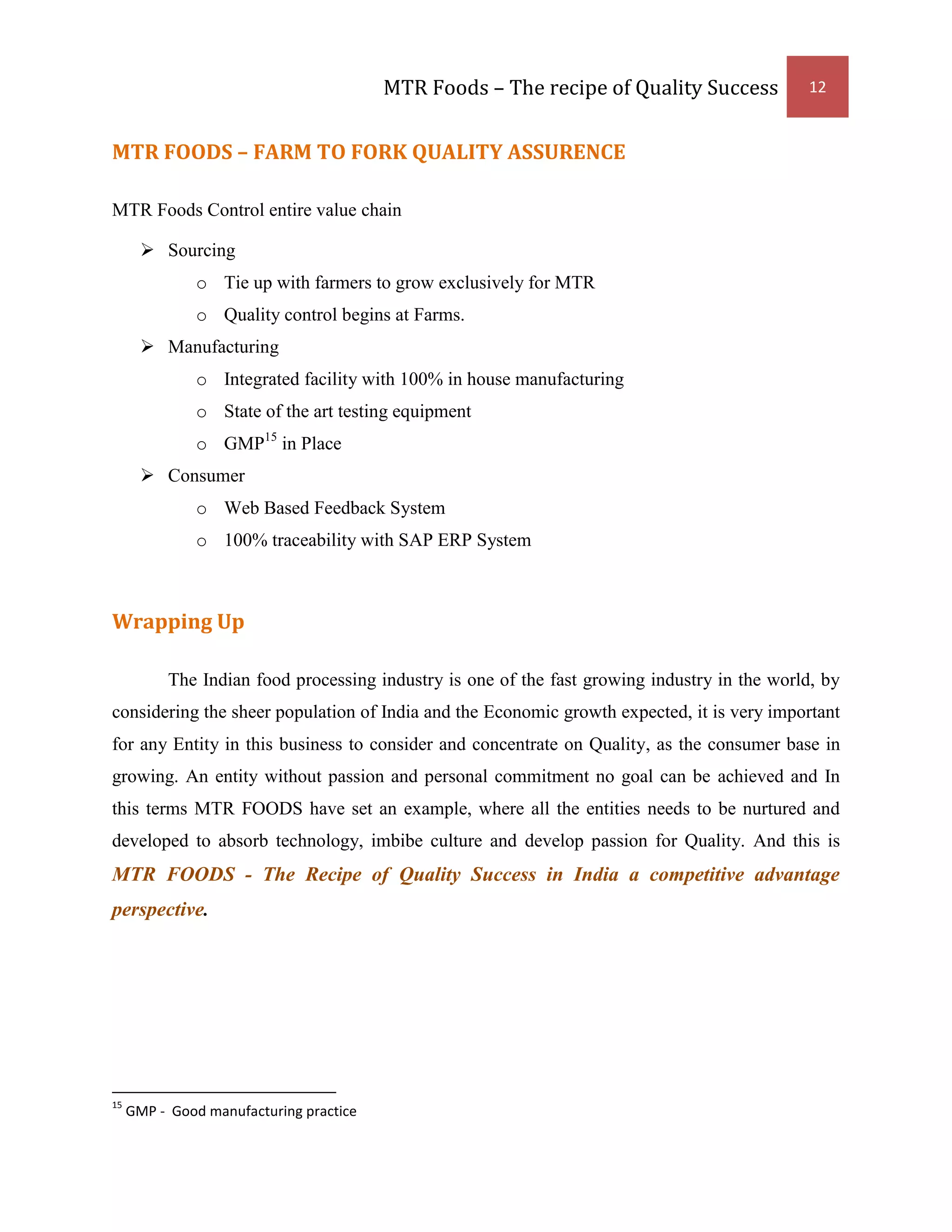 MTR - Quality as Competitive Advantage | PDF