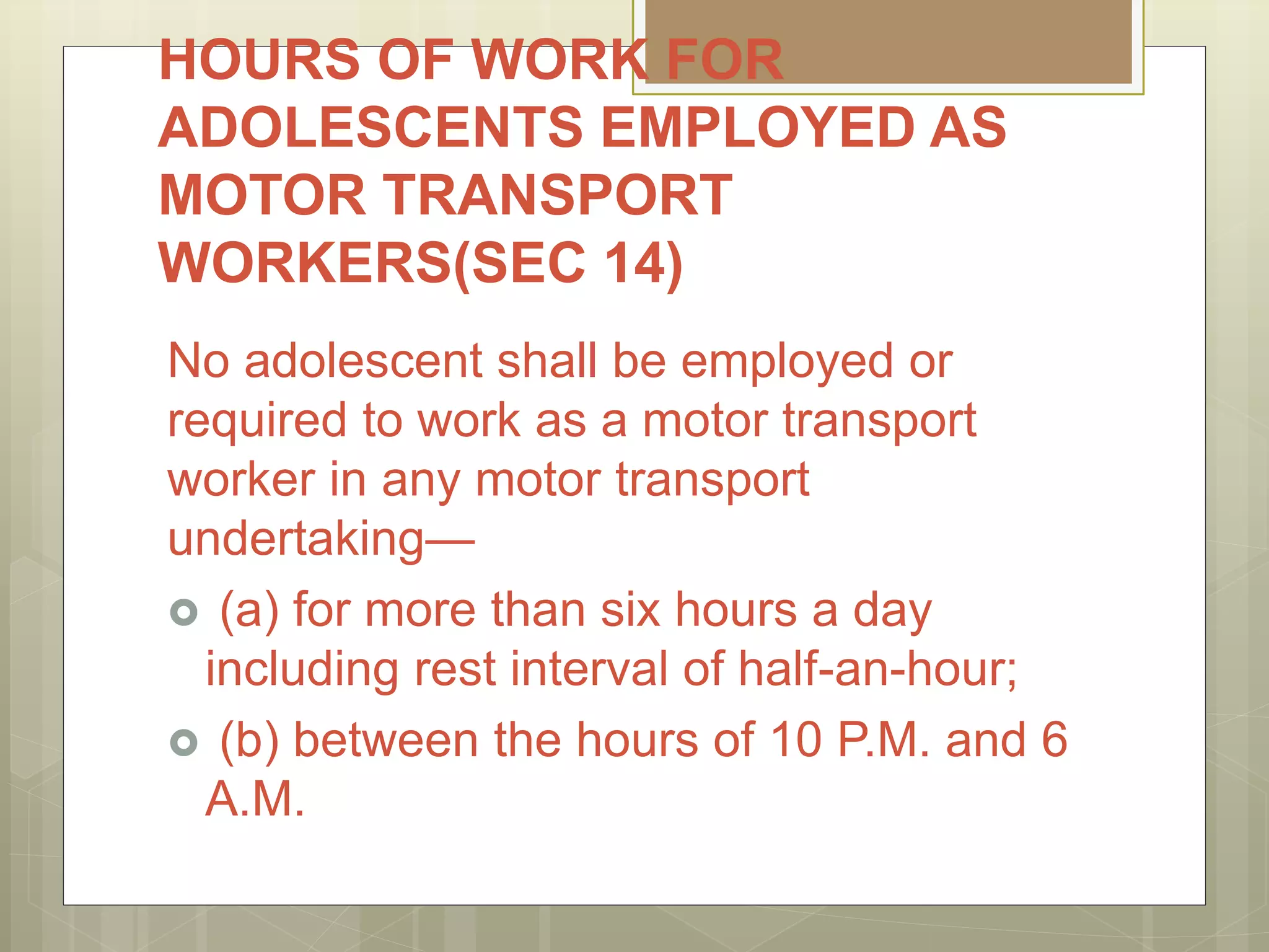 MOTOR TRANSPORT WORKERS ACT | PPTX