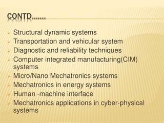 MECHATRONICS AND IoT (INTRODUCTION TO MTR) | PPTX