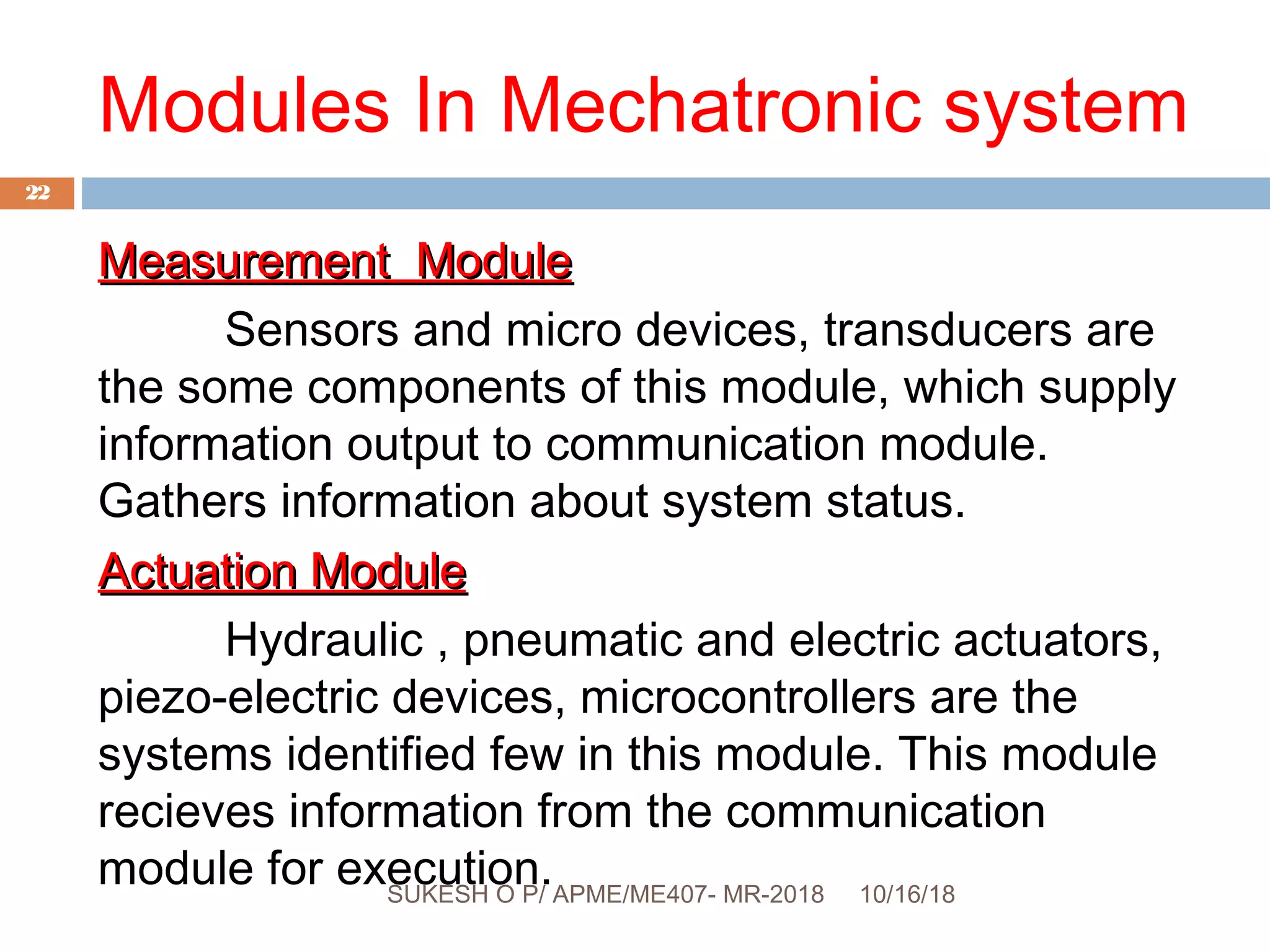 Intro to mechatronics | PPT | Physics | Science