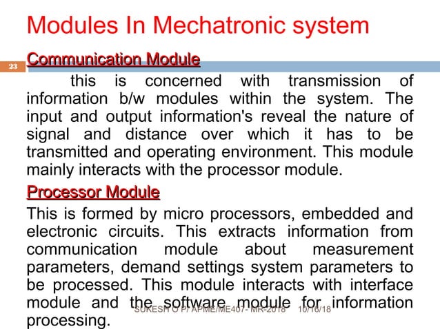 Intro to mechatronics | PPT | Physics | Science