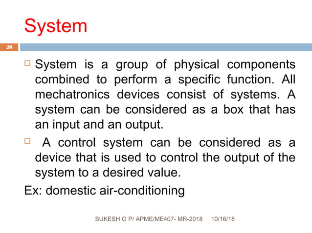 Intro to mechatronics | PPT | Physics | Science