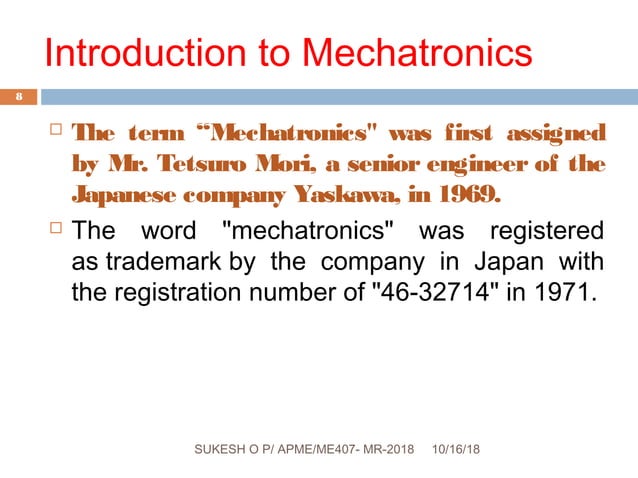 Intro to mechatronics | PPT | Physics | Science
