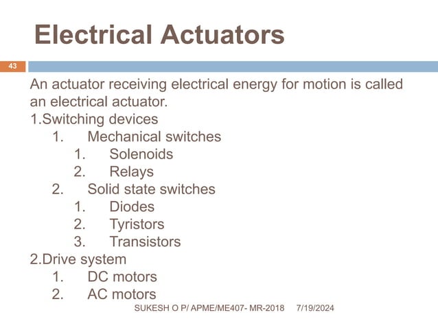 Mechatronics System for different function and controller design | PPT