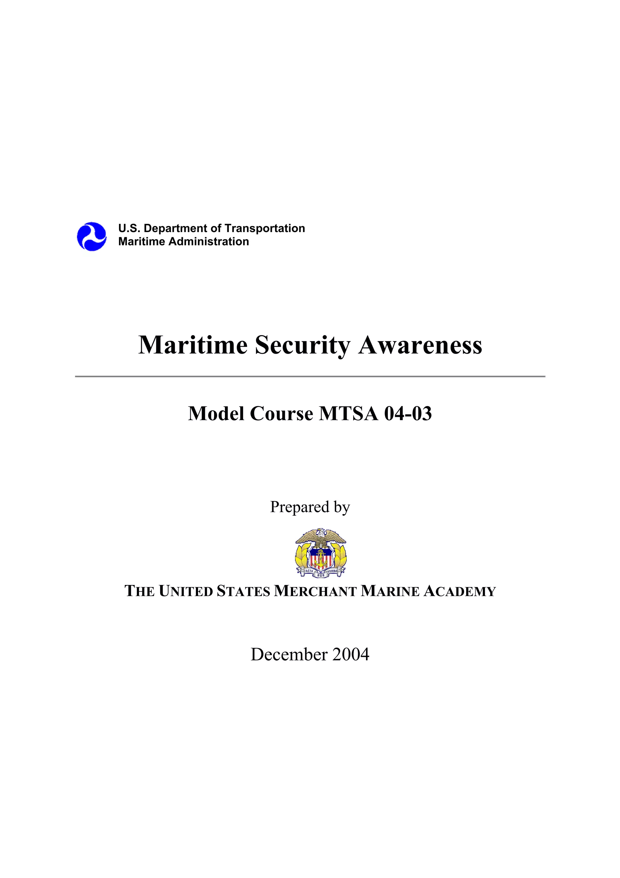 Mtsa marsec awareness_model_course_mtsa_04-03 | PDF