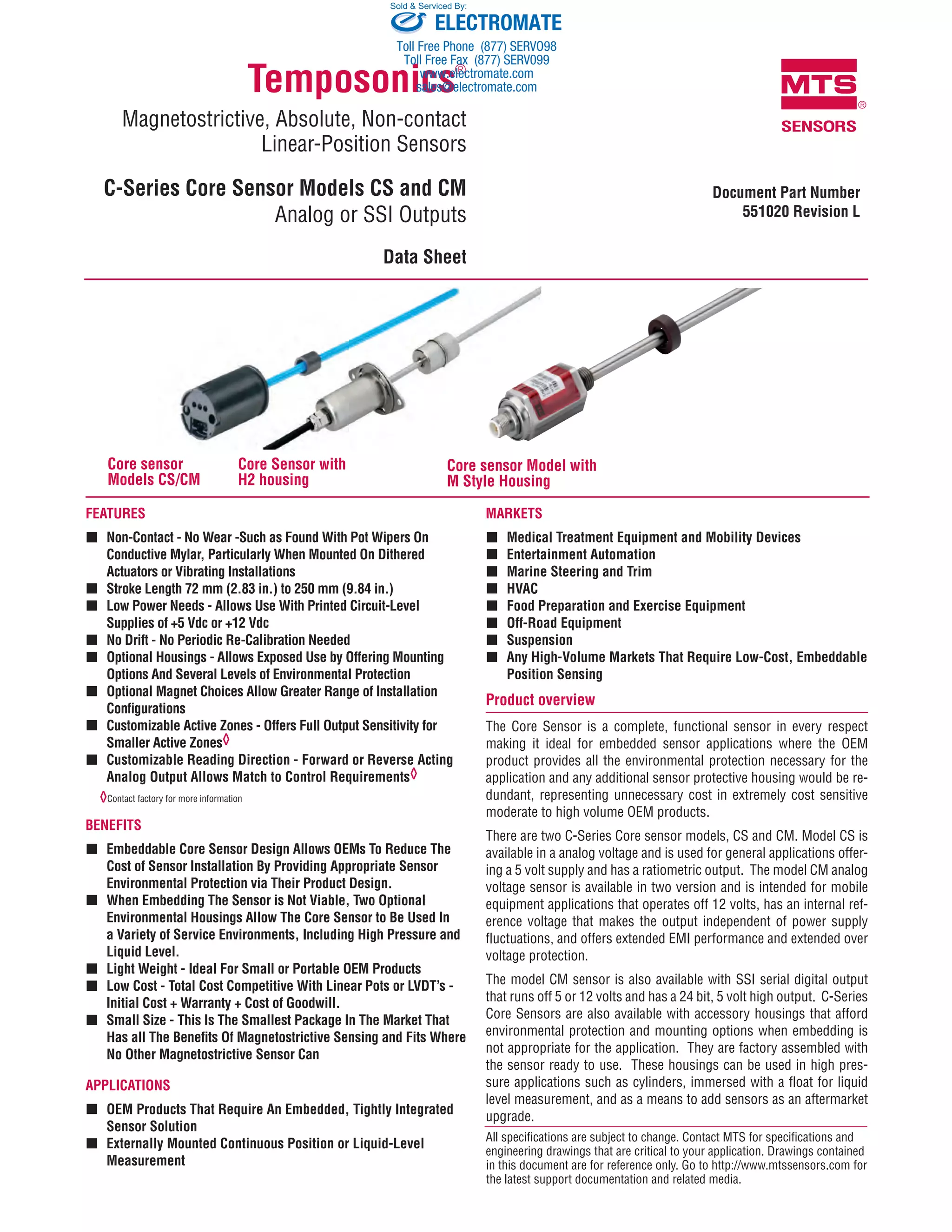 Mts c series core-cs_cm_data_sheet | PDF
