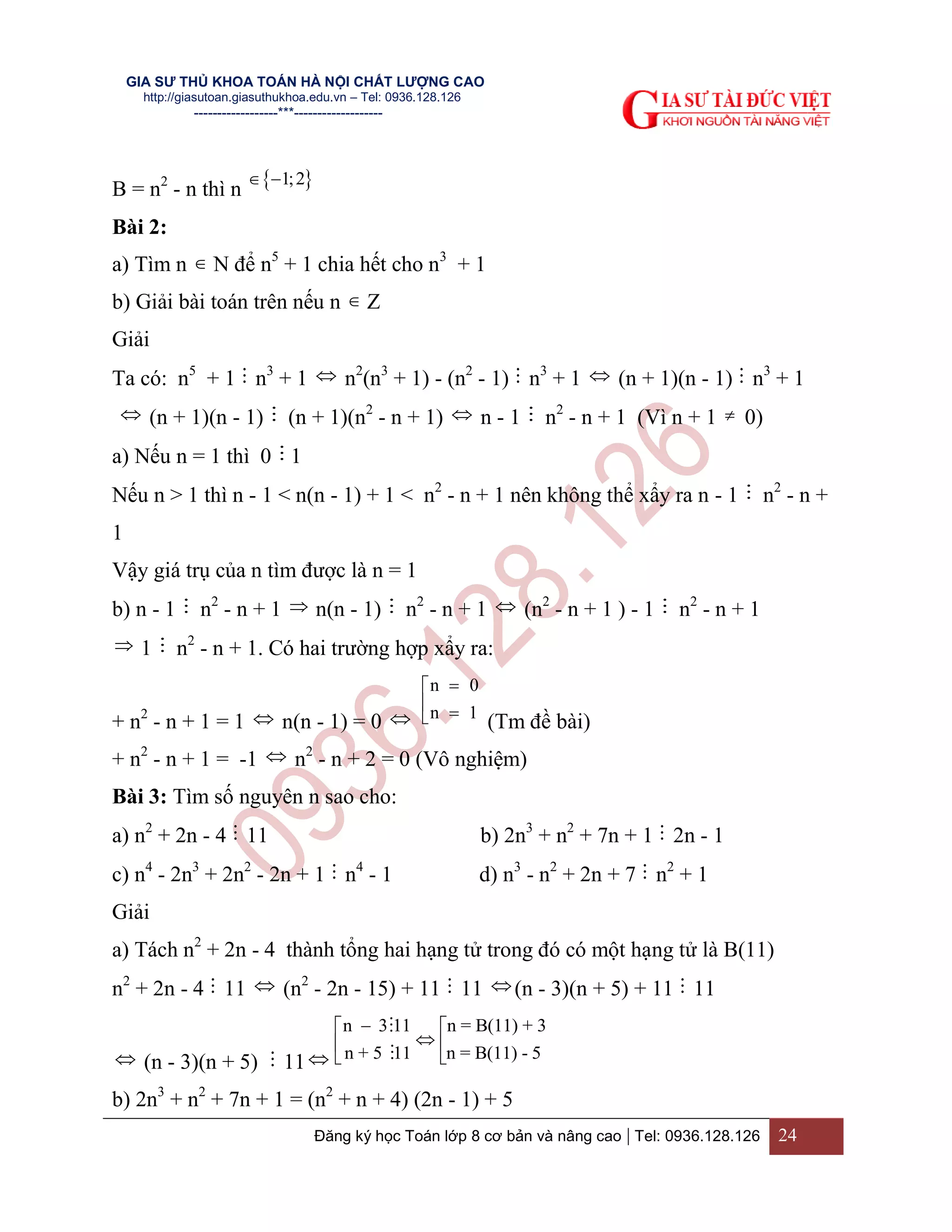 Một số chuyên đề bồi dưỡng HSG môn Toán lớp 8 | PDF