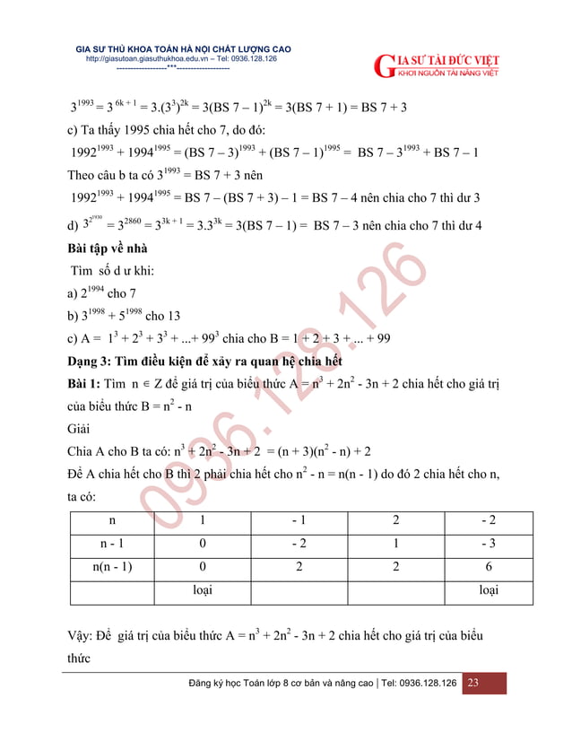 Một số chuyên đề bồi dưỡng HSG môn Toán lớp 8 | PDF
