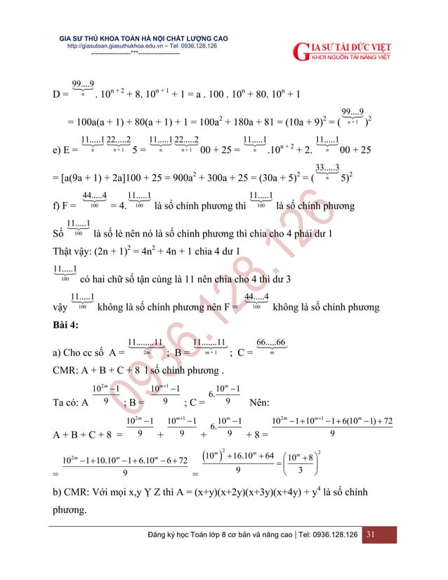 Một số chuyên đề bồi dưỡng HSG môn Toán lớp 8 | PDF