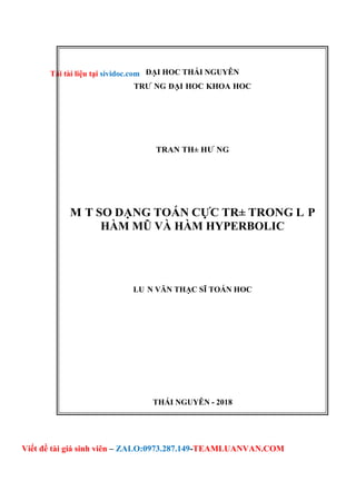 M T So Dạng Toán Cực Tr± Trong L P Hàm Mũ Và Hàm Hyperbolic.docx