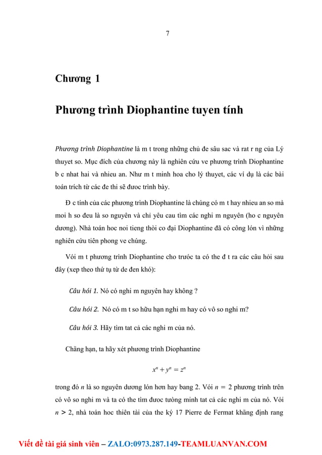 M T So L P Phương Trình Diophantine.docx