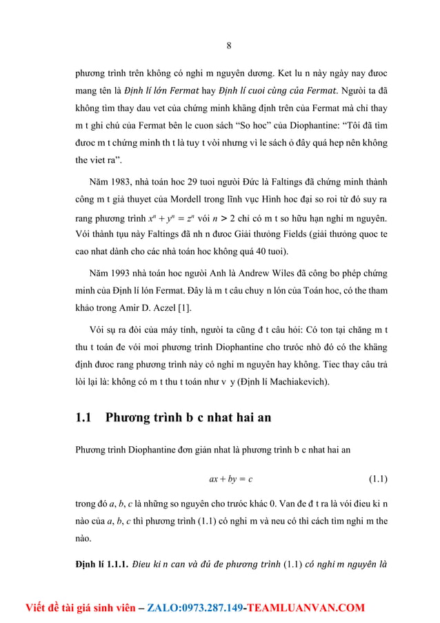 M T So L P Phương Trình Diophantine.docx