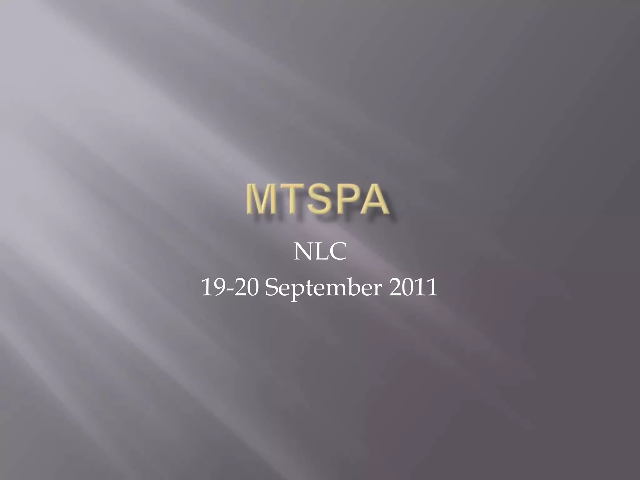 Mt SPA NLC Report | PPT