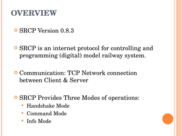 Simple Railroad Command Protocol | PPT