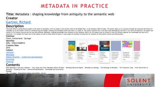 Current metadata landscape in the library world (Getaneh Alemu) | PPT