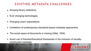 Current metadata landscape in the library world (Getaneh Alemu) | PPTX
