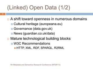 Transient and persistent RDF views over relational databases in the context of digital ...