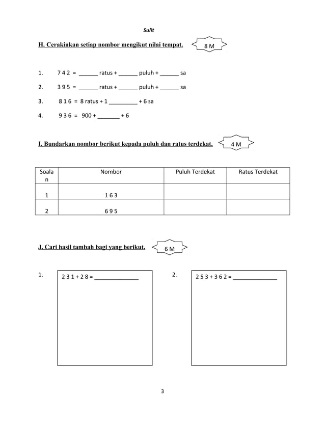 Matematik Tahun 2 Kertas 2 | DOC