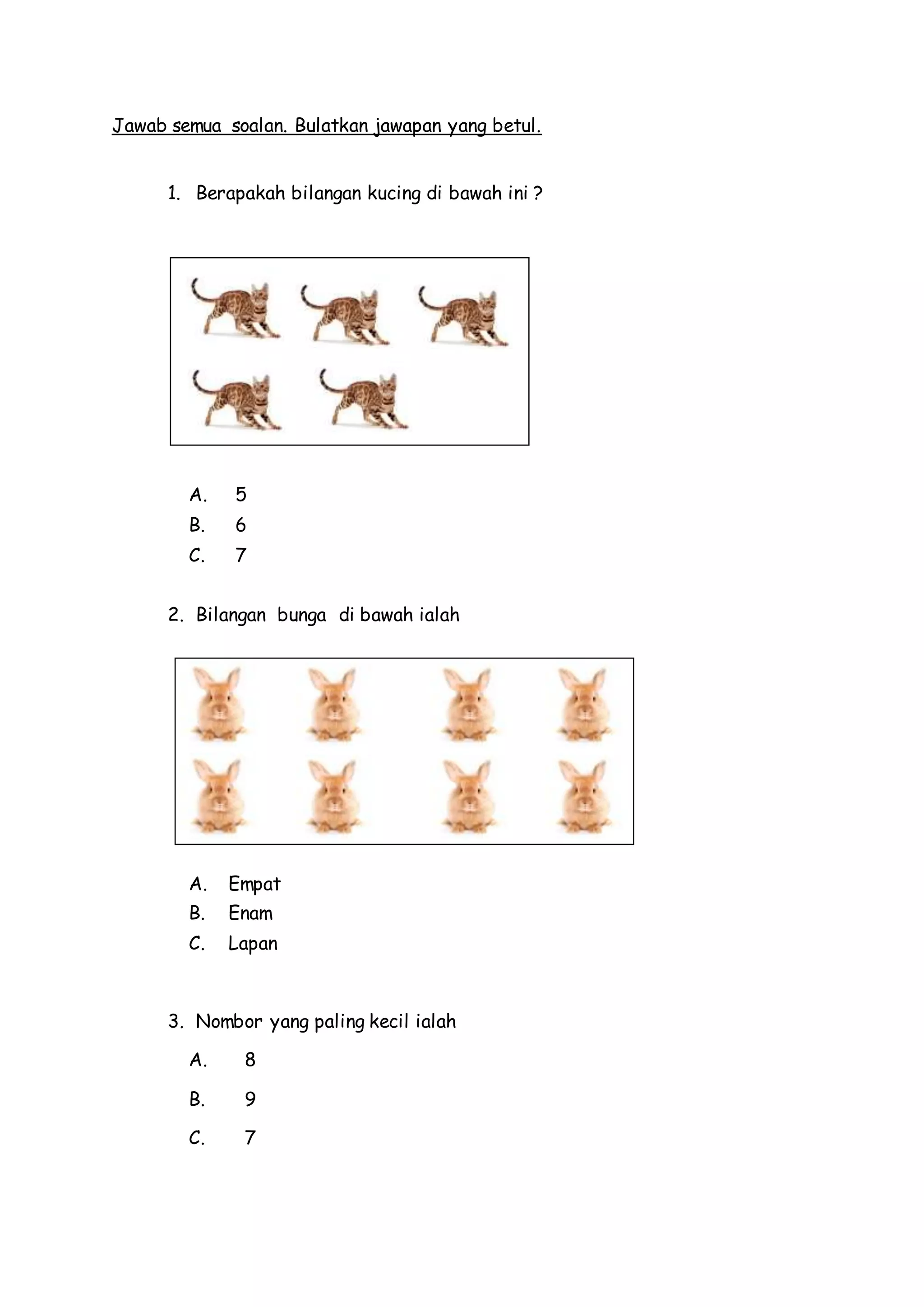 Matematik tahun 1 akhir tahun k1 | DOCX