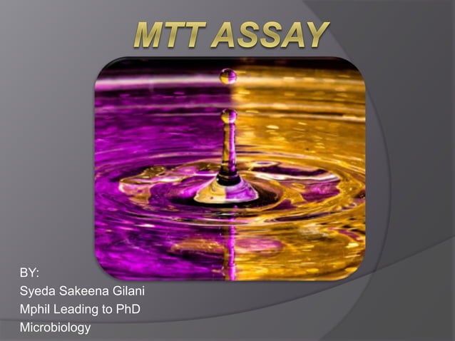 Mtt Assay for cell viability | PPTX | Chemistry | Science