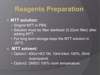 Mtt Assay for cell viability | PPTX