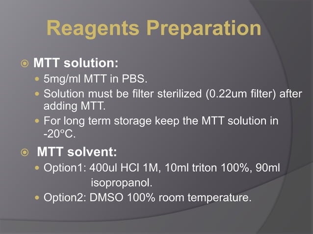 Mtt Assay for cell viability | PPTX | Chemistry | Science