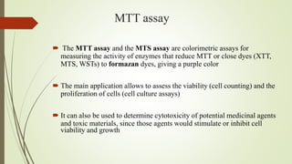 MTT cell proliferation assay | PPT
