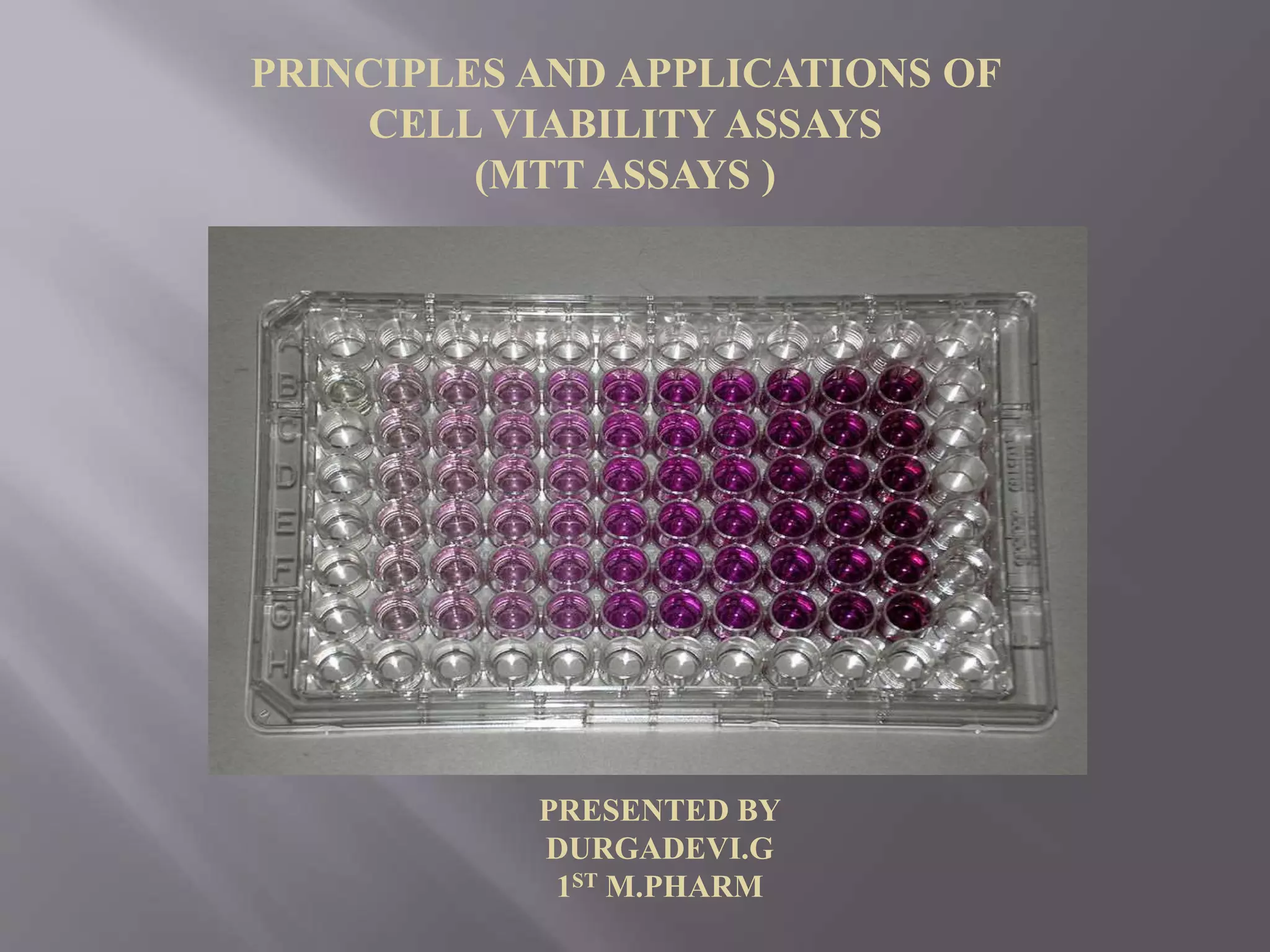 PRINCIPLES AND APPLICATIONS OF CELL VIABILITY ASSAY (MTT ASSAY) | PPTX