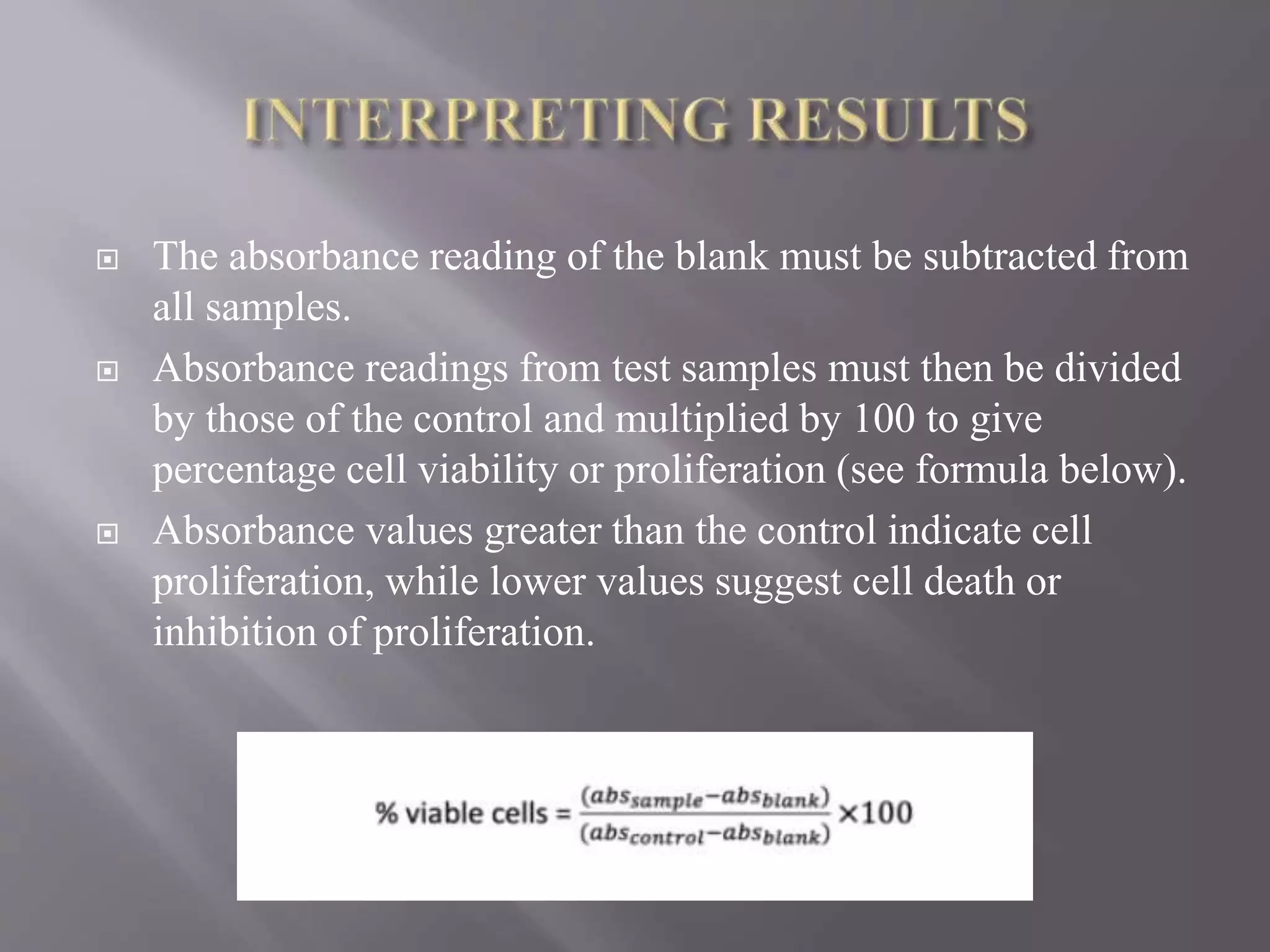 PRINCIPLES AND APPLICATIONS OF CELL VIABILITY ASSAY (MTT ASSAY) | PPTX