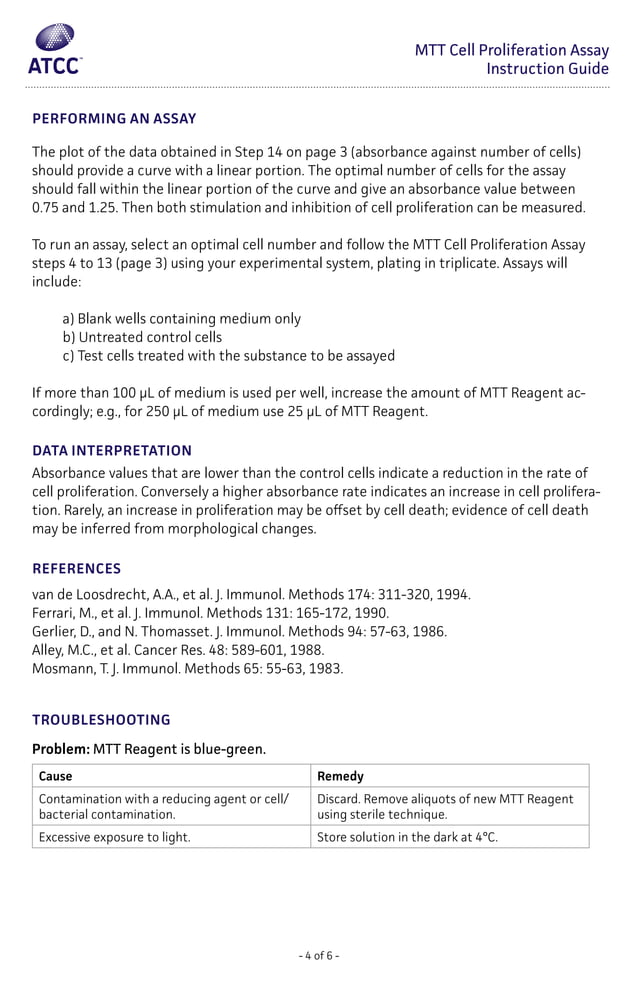 MTT Cell Proliferation Assay.pdf | Biological Sciences | Science