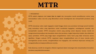 Materi presentasi Mean Time To Repair(MTTR) | PDF