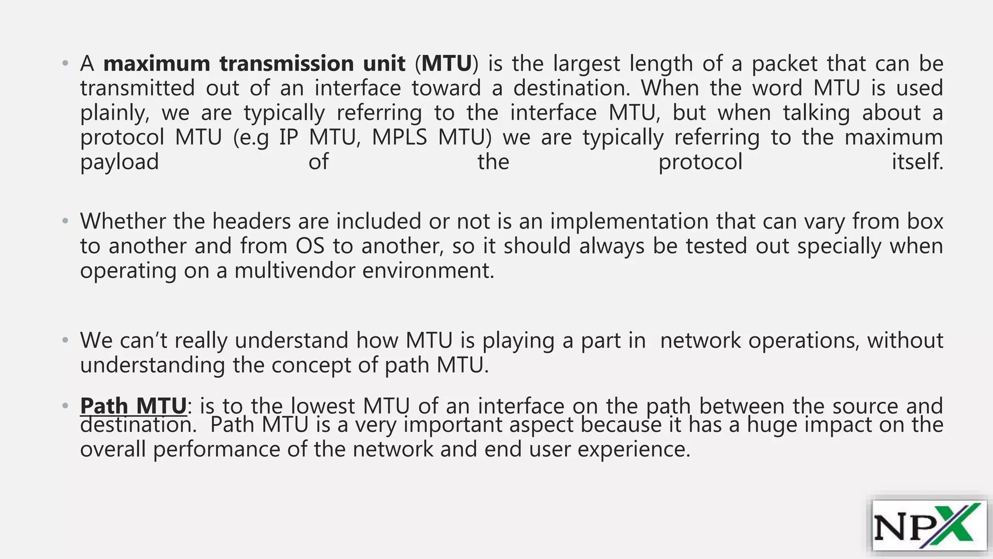 MTU (maximum transmission unit) & MRU (maximum receive unit) | PPTX