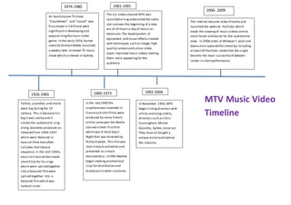 Mtv music video timeline | PPT