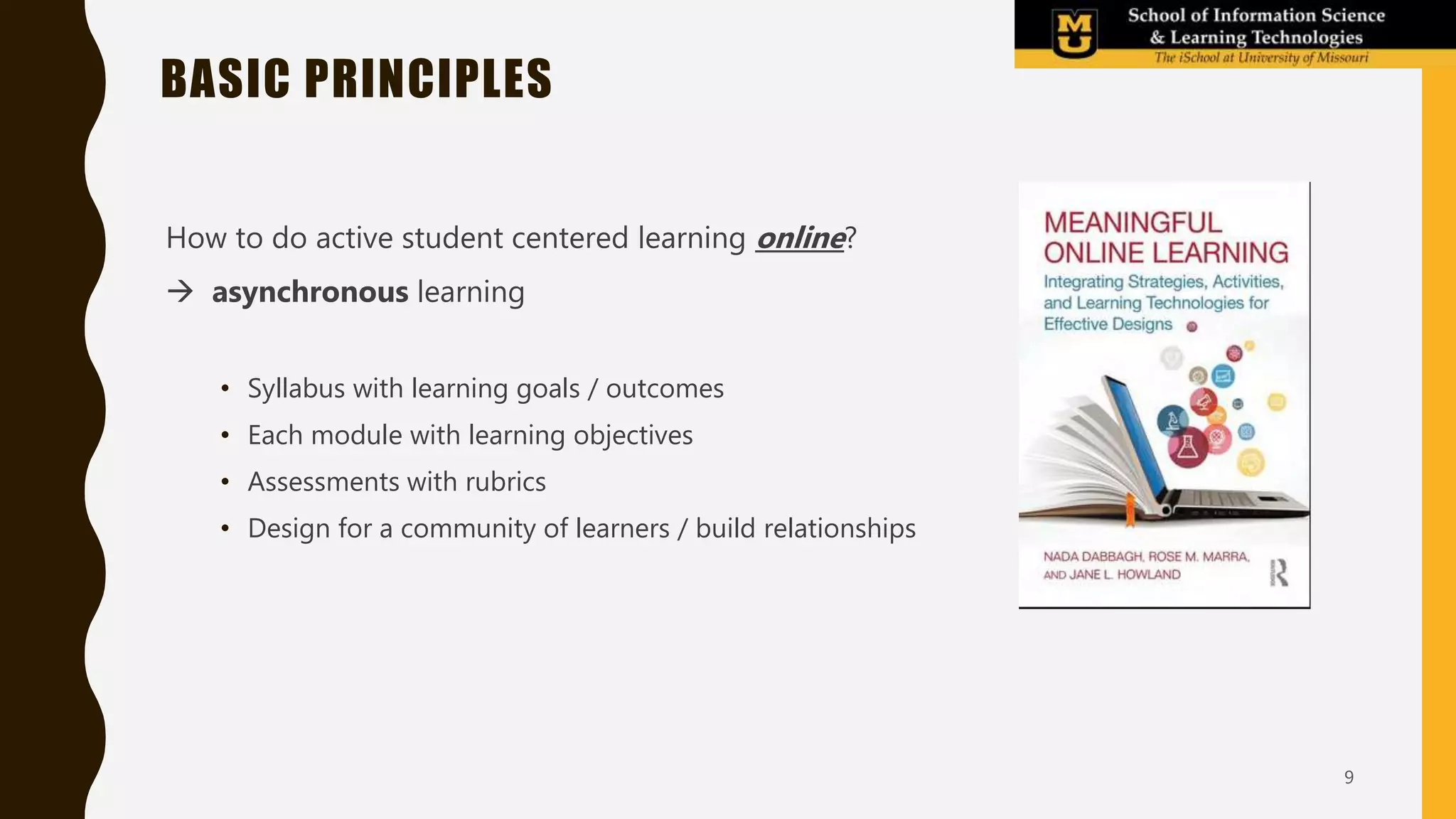 Teaching Online Courses - Basic Principles of Asynchronous Learning | PPT