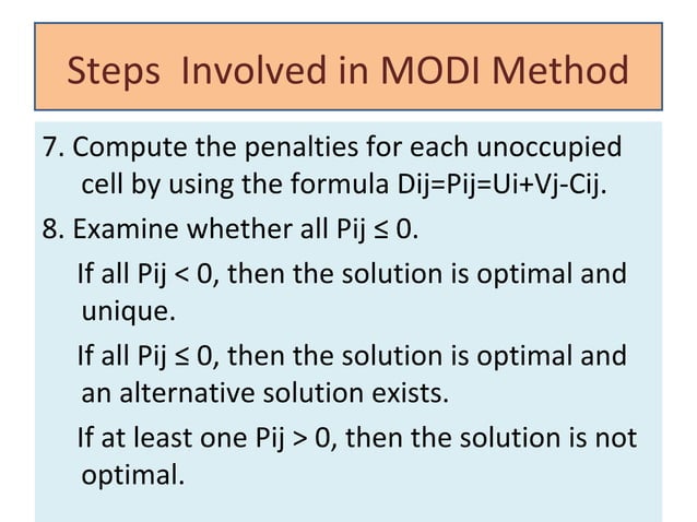 Modified Distribution Method | PPT
