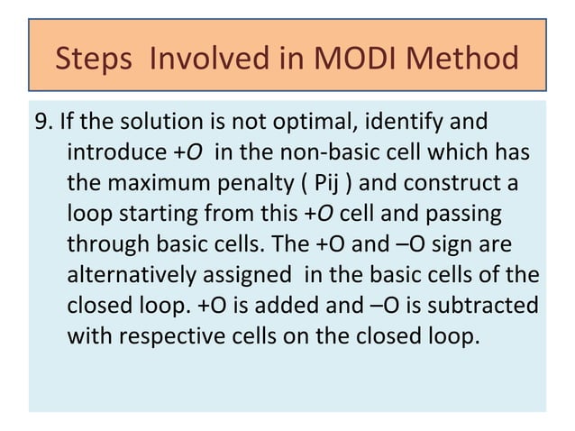 Modified Distribution Method | PPT