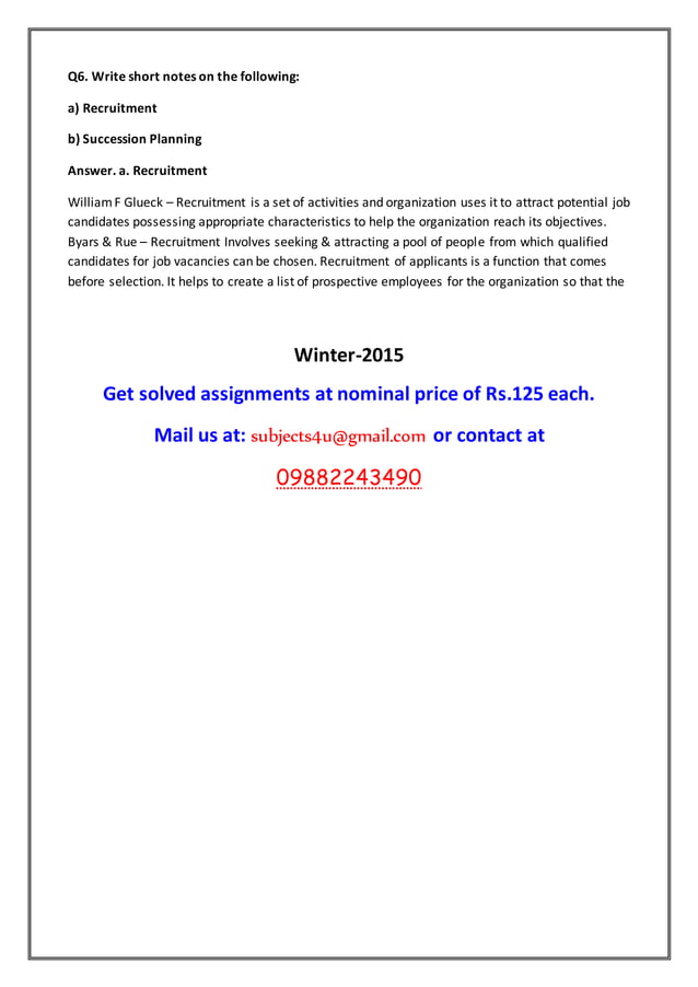 Mu0010 manpower planning and resourcing | PDF