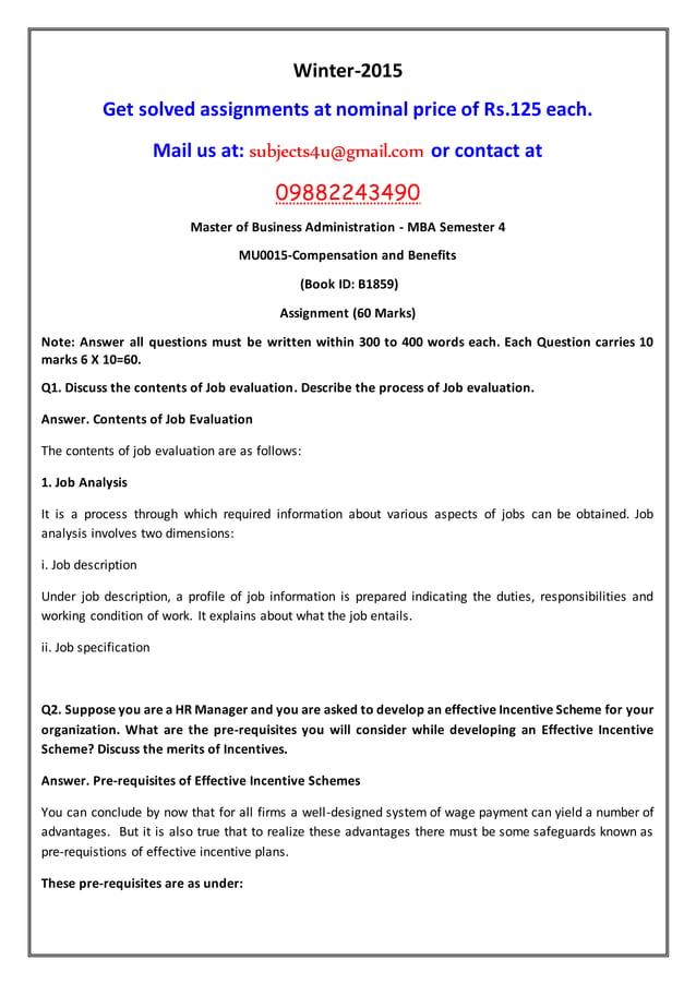 Mu0015 compensation and benefits | PDF