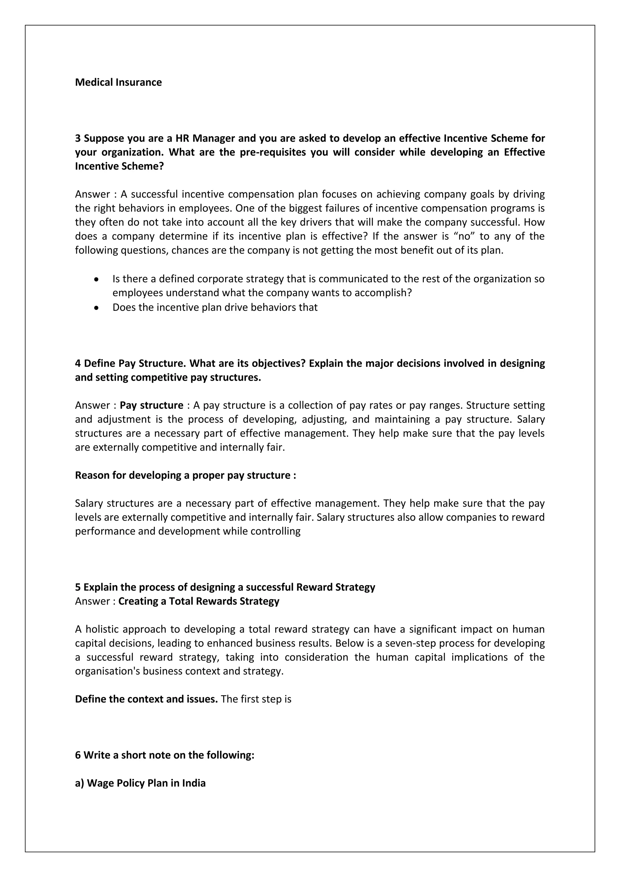 MU0015 –Compensation and Benefits | PDF