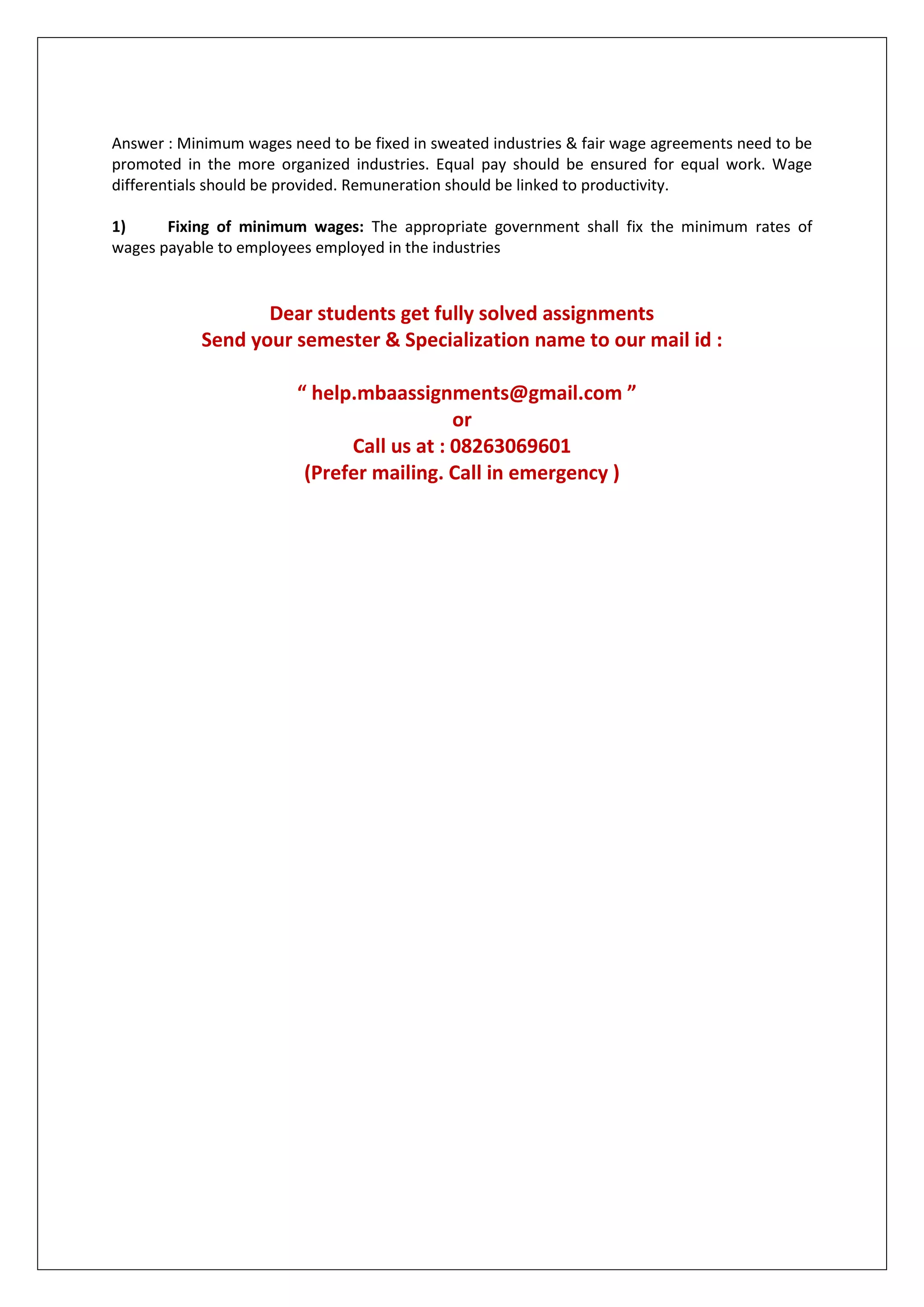 MU0015 –Compensation and Benefits | PDF